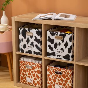 Nopuper Toy Box Storage Organizer 2 Packs, Foldable Shelf Storage Bins, Sturdy PP Interlayer,Hard Bottom and Sides 11"*11"*11"