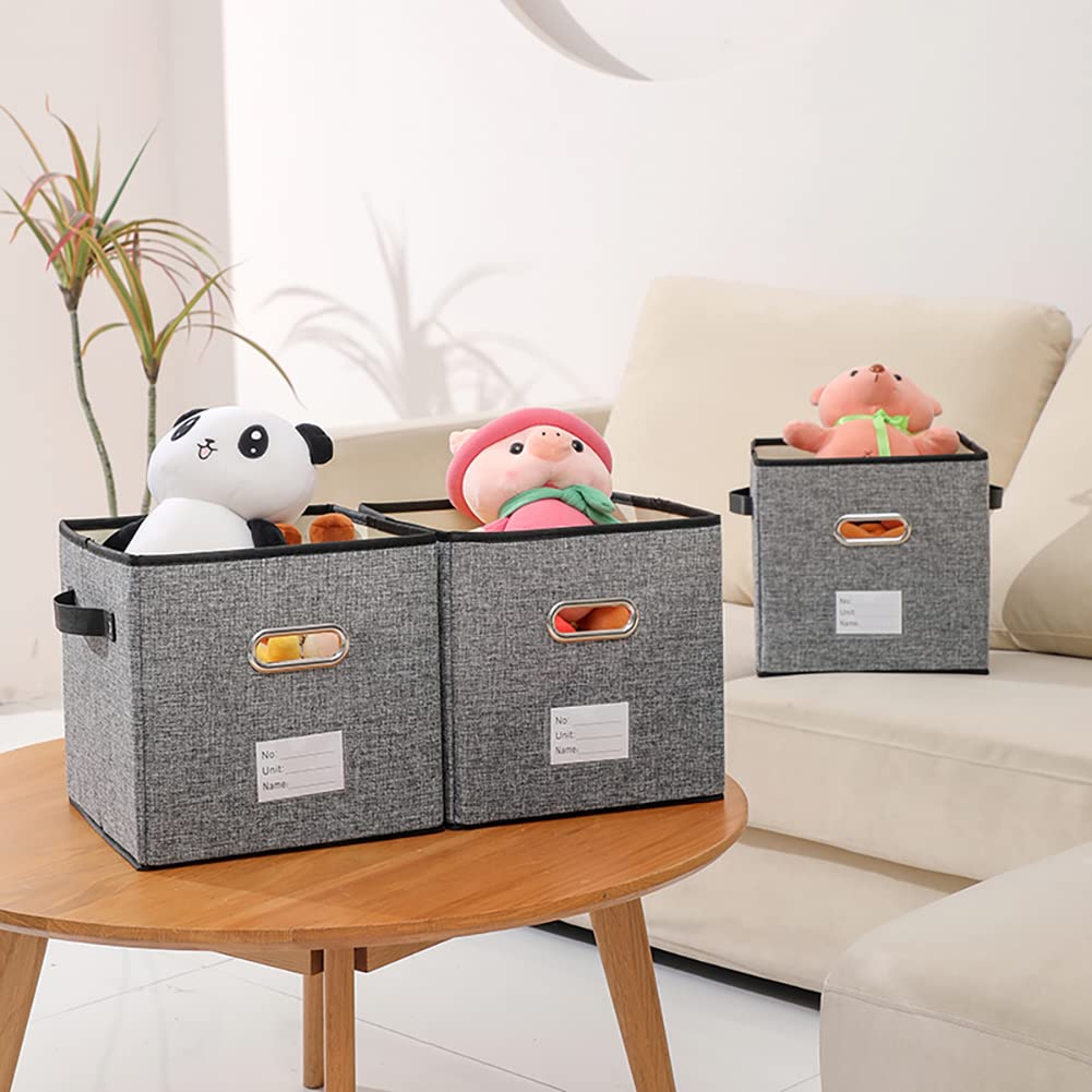 Nopuper Toy Box Storage Organizer 2 Packs, Foldable Shelf Storage Bins, Sturdy PP Interlayer,Hard Bottom and Sides 11"*11"*11"