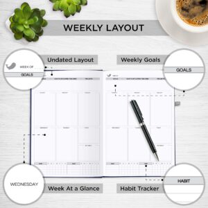 Live Whale Planner - 90 Day Planner - Full Focus Planner - 3 Month Planner Designed To Achieve Success (LinenGrey)