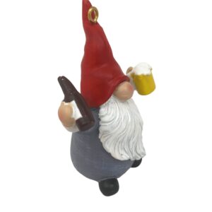 Funny Beer and Wine Lover Christmas Ornaments (Gnome Beer)