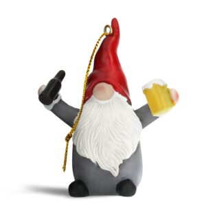 Funny Beer and Wine Lover Christmas Ornaments (Gnome Beer)