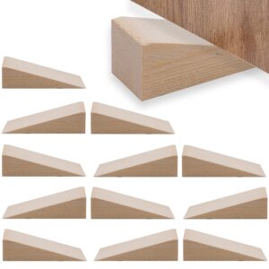 wooden door stopper non-slip door stops wooden wedges wood door stop door wedge for bottom of door stopper wedge triangle wood block for home bedroom office living room 3.9 * 1.2 * 1.2in (12pcs)