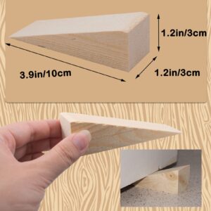 Wooden Door Stopper Non-Slip Door Stops Wooden Wedges Wood Door Stop Door Wedge for Bottom of Door Stopper Wedge Triangle Wood Block for Home Bedroom Office Living Room 3.9 * 1.2 * 1.2in (12pcs)