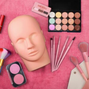 6 Pcs Lash Mannequin Head Silicone and Plastic Head Esthetics Mannequin Head Practice Training Head Makeup Head Makeup Mannequin Training Head for Practice Makeup Massage Graft Eyelash Acupuncture