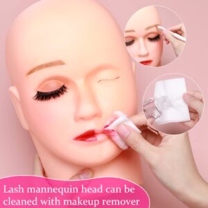 6 Pcs Lash Mannequin Head Silicone and Plastic Head Esthetics Mannequin Head Practice Training Head Makeup Head Makeup Mannequin Training Head for Practice Makeup Massage Graft Eyelash Acupuncture