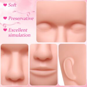 6 Pcs Lash Mannequin Head Silicone and Plastic Head Esthetics Mannequin Head Practice Training Head Makeup Head Makeup Mannequin Training Head for Practice Makeup Massage Graft Eyelash Acupuncture