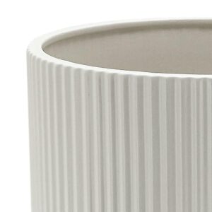 Amazon Basics Fluted Ceramic Round Planter, 10-Inch, White