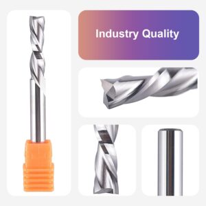 SpeTool 5PCS Spiral Downcut Router Bits 1/4" Shank 1" Cutting Length Solid Carbide CNC Router Bit Set End Mills for Plunge Router Wood Carving