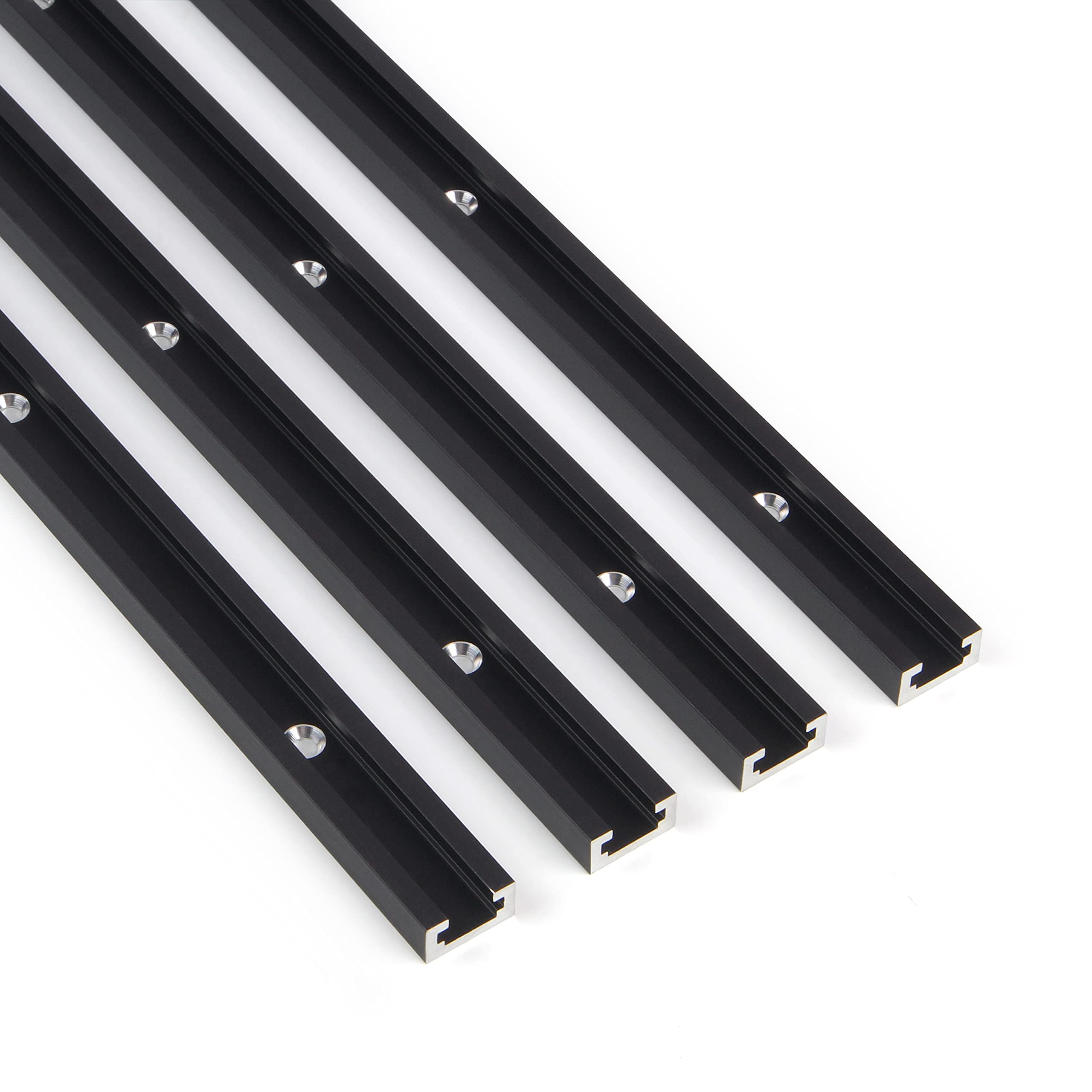 T Tracks 48 Inches 4 Pack for Woodworking By CLEAR STYLE, Double-Cut Jig Profile Universal T-Tracks with Predrilled Mounting Holes