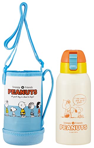 Skater KSTCH6-A Snoopy Two-Tone Water Bottle, 20.3 fl oz (600 ml), Cover Included