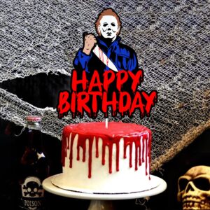 Culxfaiyr Have a Killer Cake Topper Horror Movie BIrthday Cake Decoration Murder Blood Knife Horrific theme Decor for Men Women Boys Girls Bday Party Event Anniversary Halloween Celebration Supplies