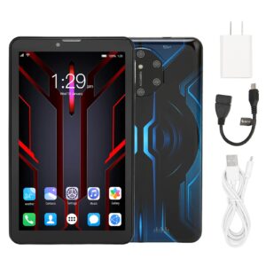 PUSOKEI Android Tablet, 7in 1080P IPS Touch Screen, 4GB RAM 32GB ROM, MT6592 8 Cores CPU, HD Dual Camera, Bluetooth 5.0, Dual Band WiFi, Dual SIM Slot, 6000mah Battery(Bright Blue)