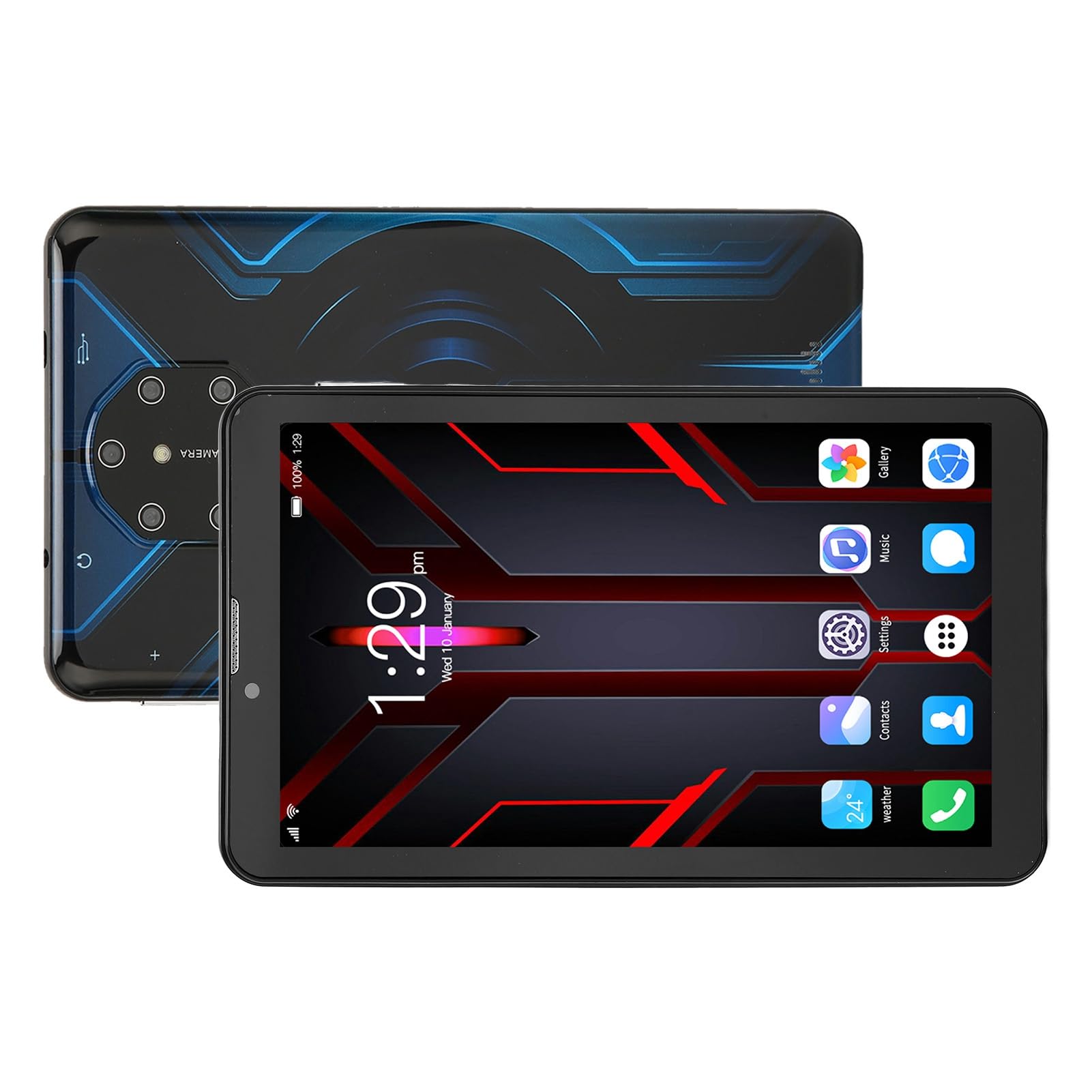 PUSOKEI Android Tablet, 7in 1080P IPS Touch Screen, 4GB RAM 32GB ROM, MT6592 8 Cores CPU, HD Dual Camera, Bluetooth 5.0, Dual Band WiFi, Dual SIM Slot, 6000mah Battery(Bright Blue)