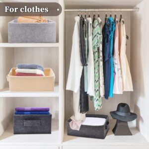 KEFOMOL Felt Storage Bins, Closet Organizers and Collapsible Shelves Storage, Felt Foldable Storage Baskets for Bathroom, Closet, Basket for Toy and Book Storage (Dark Gray, Medium)