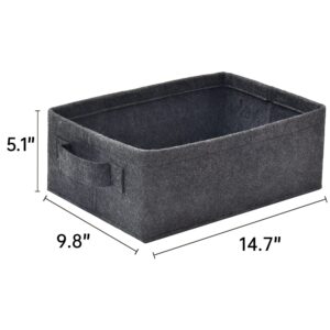 KEFOMOL Felt Storage Bins, Closet Organizers and Collapsible Shelves Storage, Felt Foldable Storage Baskets for Bathroom, Closet, Basket for Toy and Book Storage (Dark Gray, Medium)