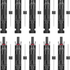 BAITHNA 30A PV Solar Panel Connector Male/Female Built-in Diode Solar Wire Connectors Waterproof Anti-backflow (10 PCS)