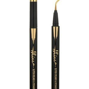 Gold Glitter Eyeliner Liquid Liner-1Pcs Gold Metallic Satin Shimmer Sparkling Colored Eye Liner Eyeshadow Makeup Pen, Long Lasting High Pigmented Waterproof Smudge-proof Eyeliner Pencil,Gift for Women