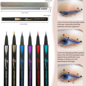 Gold Glitter Eyeliner Liquid Liner-1Pcs Gold Metallic Satin Shimmer Sparkling Colored Eye Liner Eyeshadow Makeup Pen, Long Lasting High Pigmented Waterproof Smudge-proof Eyeliner Pencil,Gift for Women