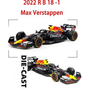 HTLNUZD Bburago 1:43 2022 F1 Champion Racing RB18 #1 Formula Max Verstappen 1/43 NO.1 Alloy Car Die Cast Model Toy Collectible (Standard Version)