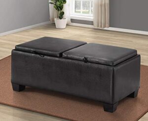 lexicon calero storage cocktail ottoman, espresso