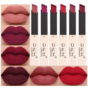 evpct dnm 6pcs dark ruby red mauve plum purple nude beige matte 24 hour lipstick set for women waterproof long lasting 24 hours lipstick