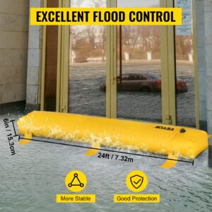 Flood Barrier, Flood Bags, Sandbag Alternative, Water Barrier for Flooding with Great Waterproof Effect, Reusable PVC Water Diversion Tubes, Lightweight Flood Barriers for Home, Door, Garage(24FT*6in)