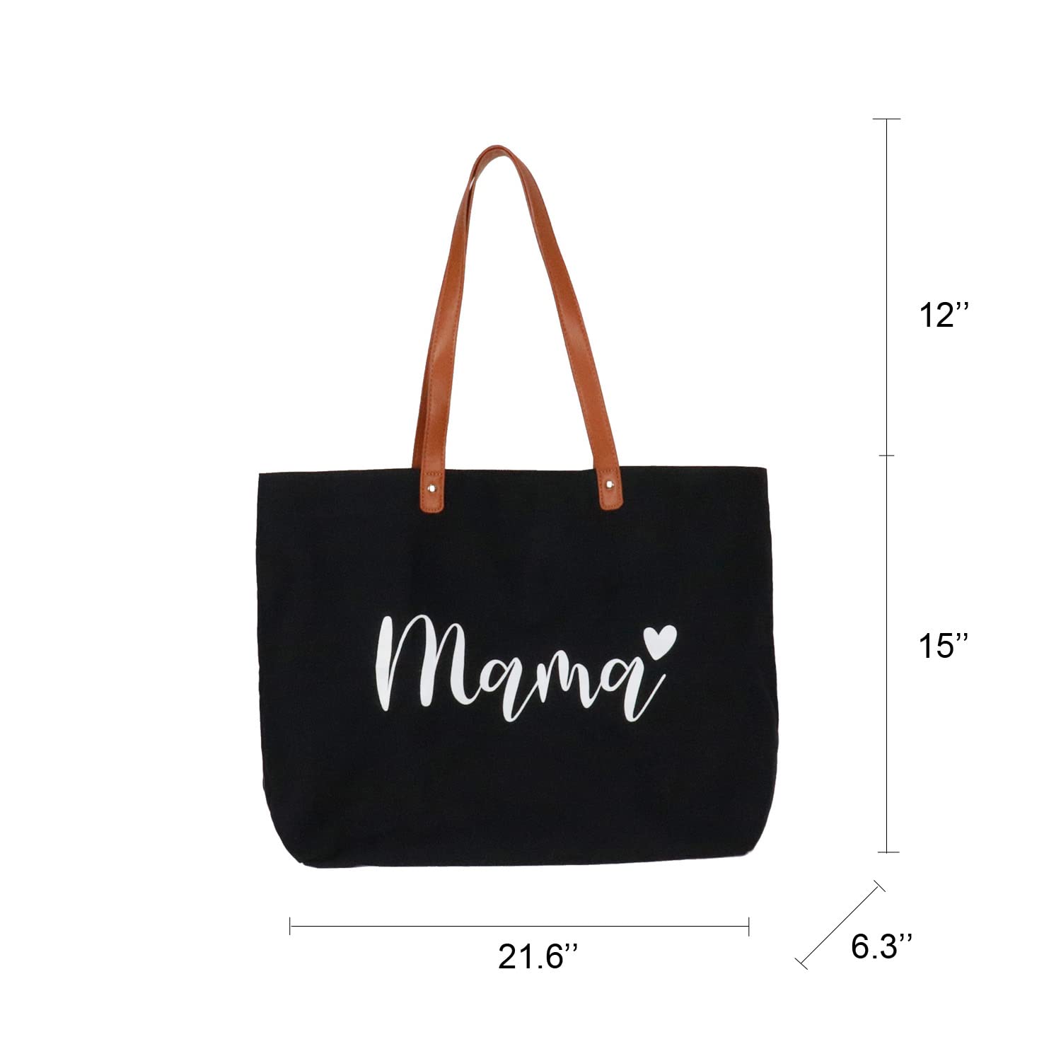 Lamyba New Mom Gifts, Mothers Day Gifts From Daughter Son Kids, Mama Bag Tote for Hospital or Baby Essentials, Pregnancy Must Haves, Mom to Be Gift, Black