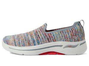 skechers go walk arch fit multicolored knit gray/multi 7 b (m)