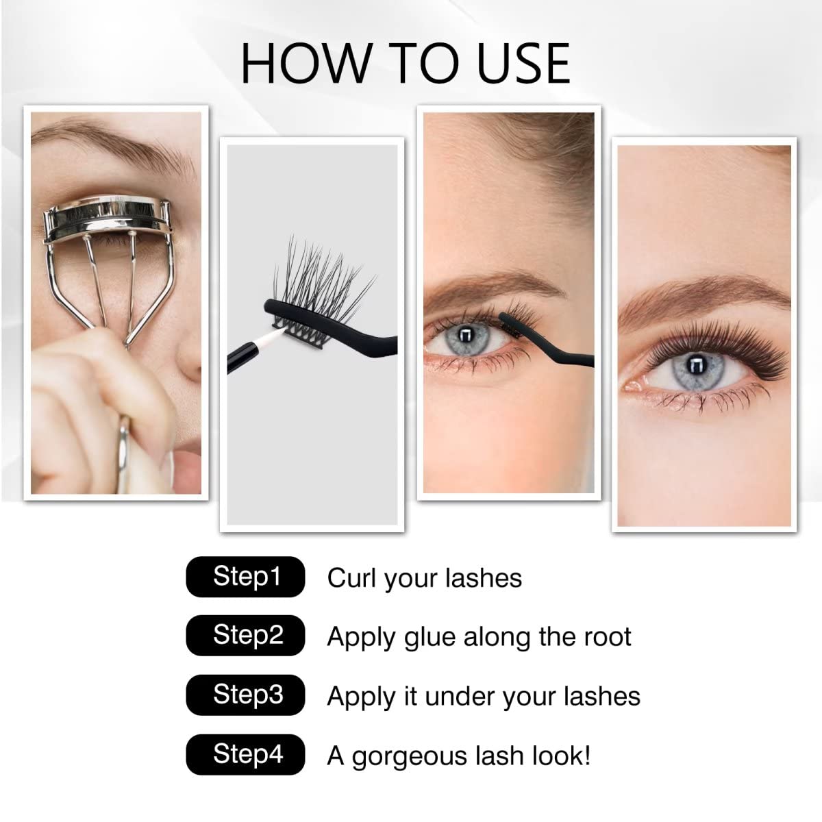 FLOMAZE Lash Clusters 100 Pcs DIY Eyelash Extension Wide Stem Lightweight Handmade Reusable Individual Lashes DIY at Home (Wings-100 pcs-Mixed)