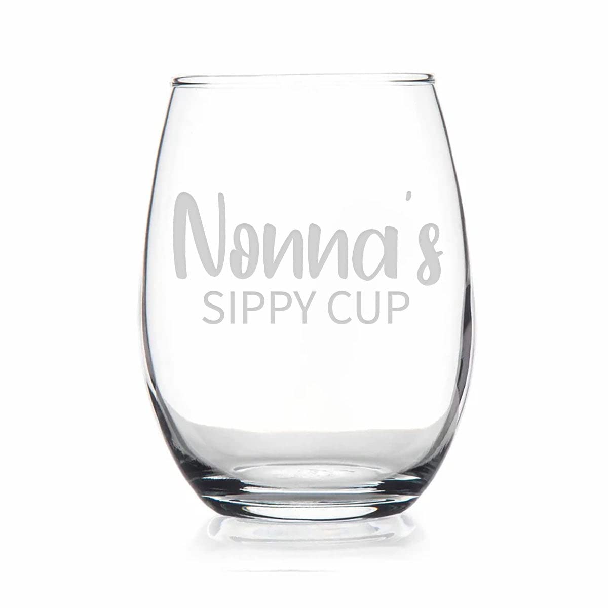 HTDesigns Nonna's Sippy Cup Stemless Wine Glass - Mother's Day Gift Nonna Wine Gift - First Time Nonna New Nonna Gift - Nonna Wine Glass