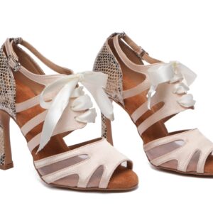 Minishion Dance Competition Shoes High Heel Party Dancing Sandals L550 Nude US 6.5