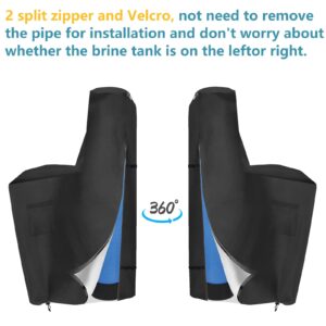 Bitubi Water Softener Cover with Split Zipper,Outdoor Water Softener Brine Tank Cover,Waterproof Anti-UV(64" H x 40" W x 16" D, Black) All Weather Protection