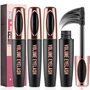 3 pcs 4d silk fiber lash mascara waterproof mascara eyelash extension thicker voluminous eyelashes, smudge-proof, long-lasting, dramatic extension, smudge-proof, hypoallergenic formula (3 packs)