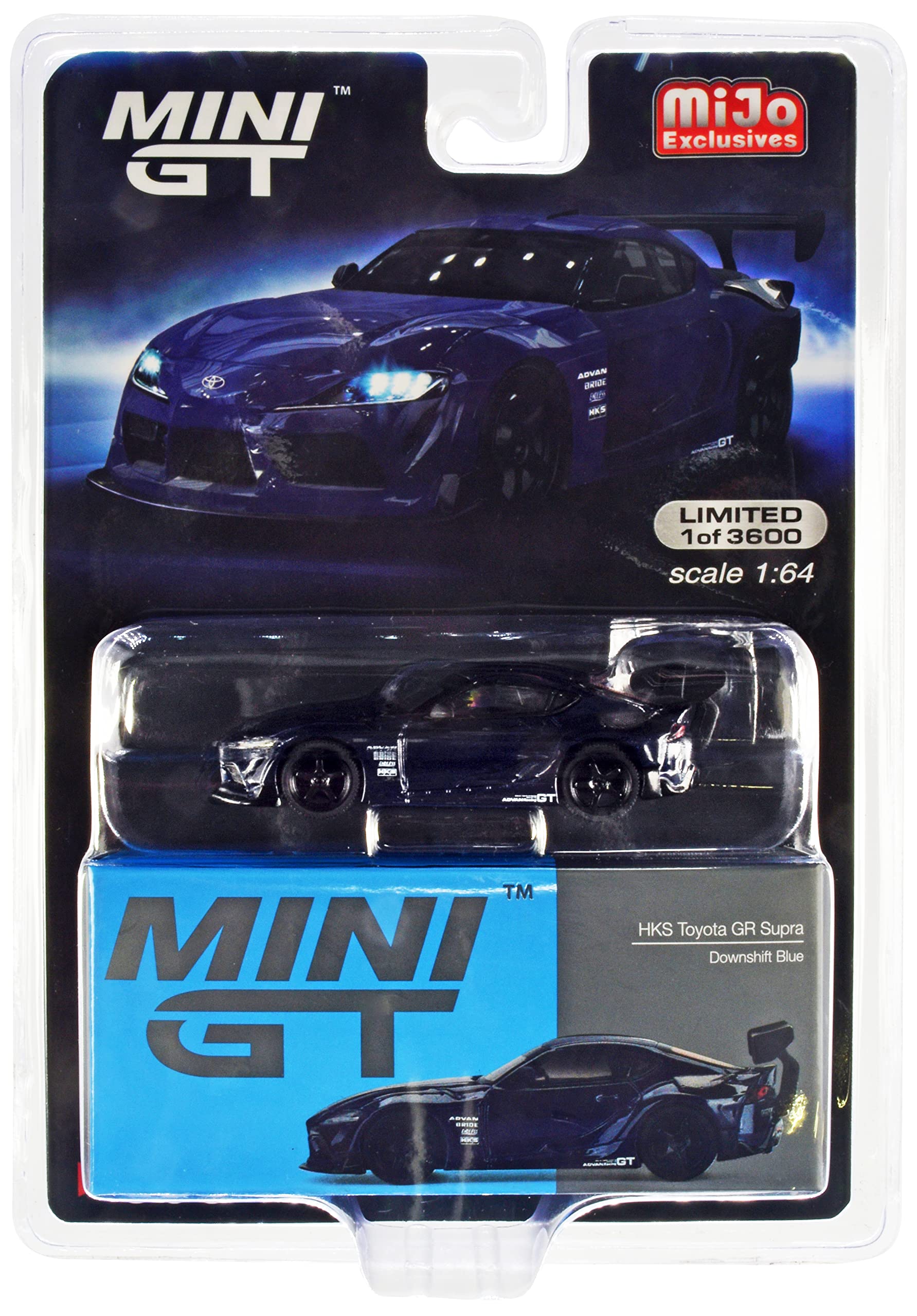 HKS GR Supra (A90) Downshift Blue Metallic Limited Edition to 3600 Pieces Worldwide 1/64 Diecast Model Car by True Scale Miniatures MGT00368