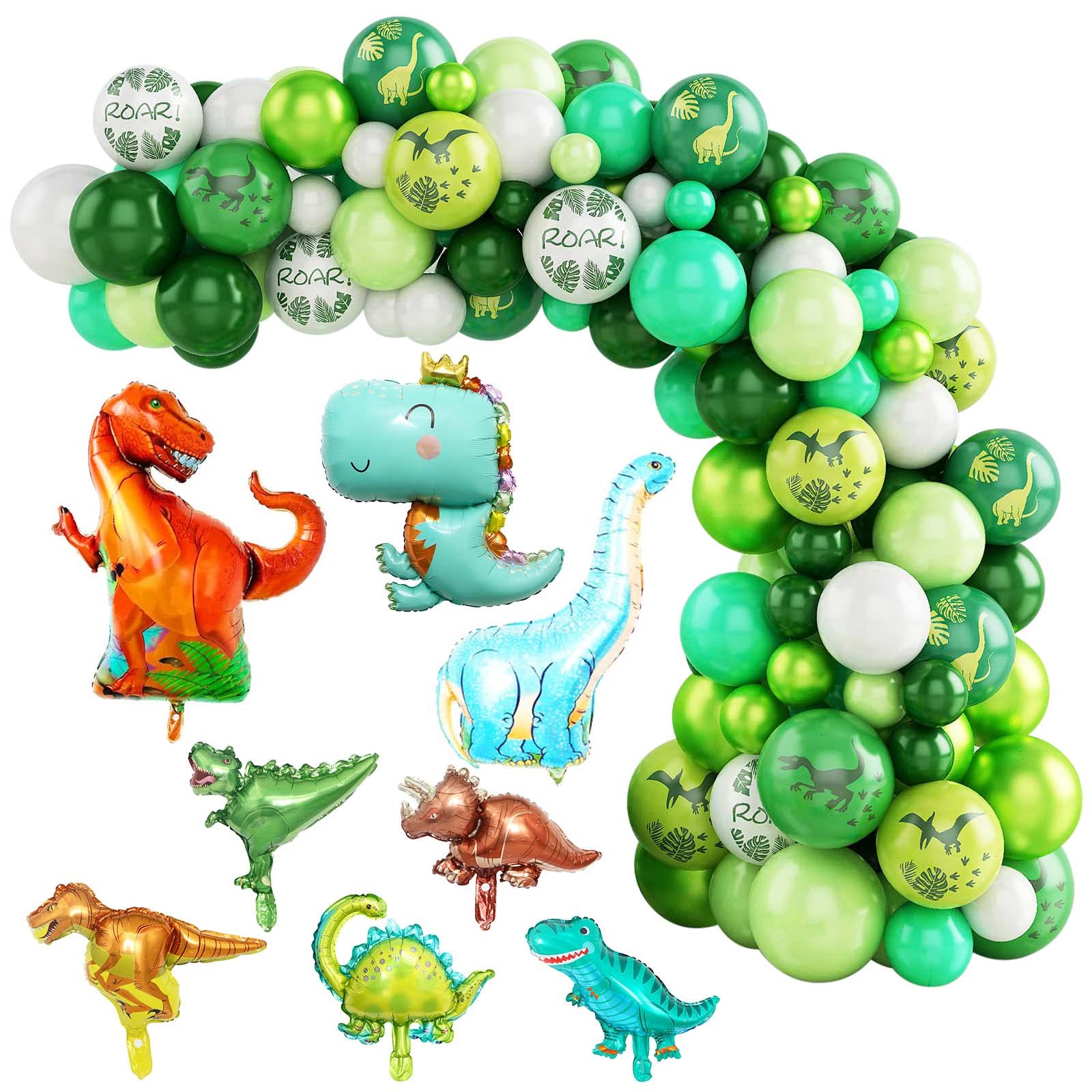 Dinosaur Balloon Arch,100pcs Dinosaur Party Decorations,Dinosaur Birthday Party Supplies for Dino Themed Kid's Party,Celebration