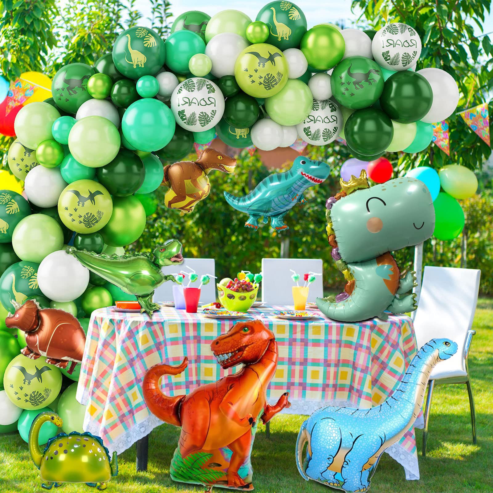 Dinosaur Balloon Arch,100pcs Dinosaur Party Decorations,Dinosaur Birthday Party Supplies for Dino Themed Kid's Party,Celebration