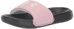 under armour girls' ansa fixed strap, (004) black/prime pink/white, 4, us