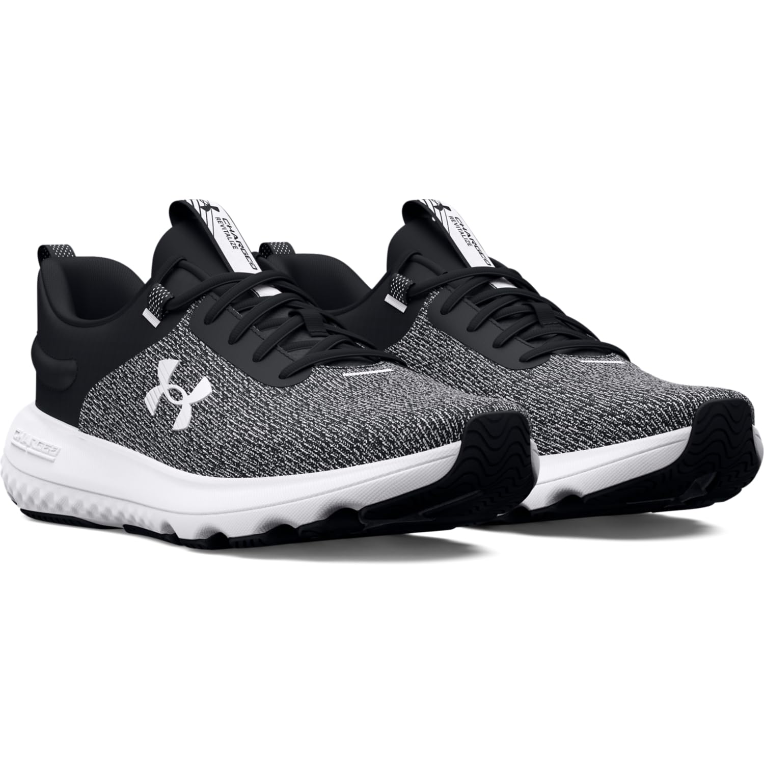 Under Armour Women's Charged Revitalize, (001) Black/Black/White, 8.5, US