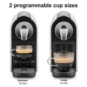 beanglass Espresso Pod Machine for Home, Compact Capsule Coffee Maker for Nespresso Original Pods, 20 Bar High Pressure Pump, Removable Water Tank, Adjustable Cup Tray, 1350W