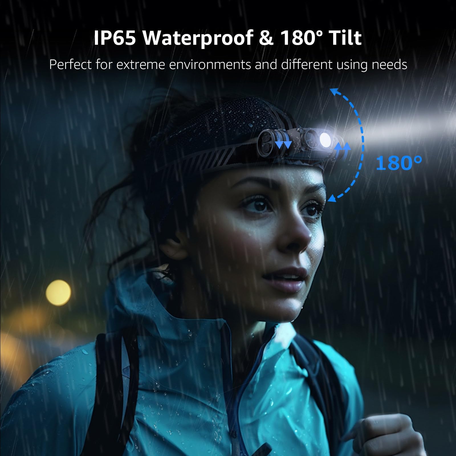 Lepro 1000 Lumen Headlamp Rechargeable - Powerful Detachable Head Lamp with 2200 mAh Battery, Super Bright 500FT Flashlight Beam, IP65 Waterproof LED Headlight for Camping Hiking Hunting Fishing Gear