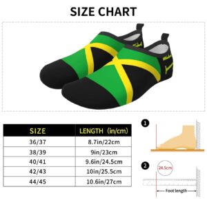 Jamaican Flag Water Shoes for Women and Men Quick-Dry Aqua Socks Swim Beach Womens Mens Shoes for Outdoor Surfing Yoga Exercise