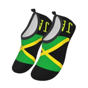 Jamaican Flag Water Shoes for Women and Men Quick-Dry Aqua Socks Swim Beach Womens Mens Shoes for Outdoor Surfing Yoga Exercise