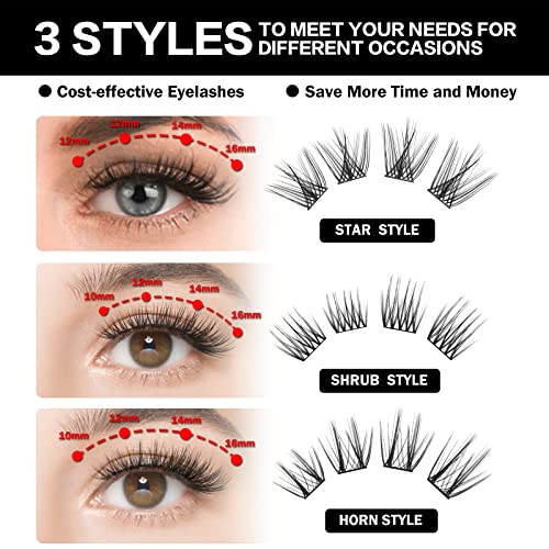 EASITENSION Lash Clusters DIY Eyelash Extension,80 Clusters Lashes 10mm 12mm 14mm 16mm Mix 3D Effect Eyelash,Easy to Apply at Home 14MM CROSS