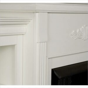 BOWERY HILL Traditional Wood Electric Fireplace with Bookcases in Ivory