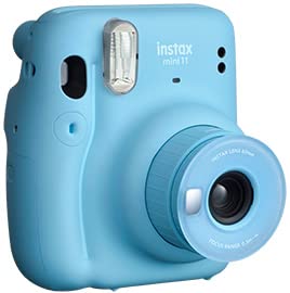 Fujifilm Instax Mini 11 Instant Camera Accessory Kit (Sky Blue) with Case, Instax Mini Film (2 Pack) and Instax Mini Sky Blue Film