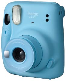 Fujifilm Instax Mini 11 Instant Camera Accessory Kit (Sky Blue) with Case, Instax Mini Film (2 Pack) and Instax Mini Sky Blue Film