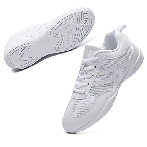 HIKLDK Cheer Shoes Girls White Cheerleading Shoes Youth Women Fashion Sports Shoes Training Athletic Comfortable Ventilation Light Kids Shoes Flats Girl Cheer Sneakers