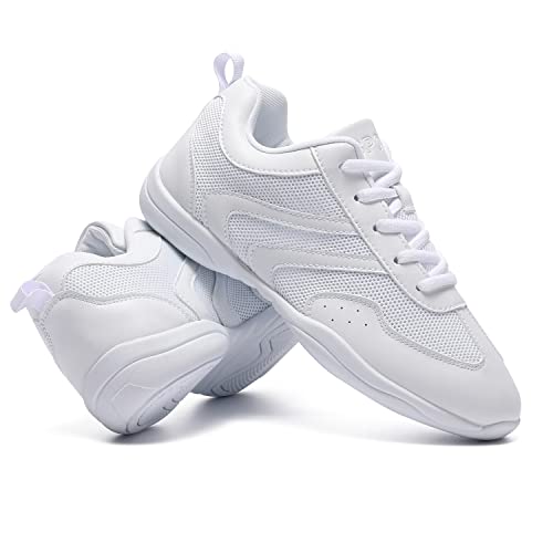 HIKLDK Cheer Shoes Girls White Cheerleading Shoes Youth Women Fashion Sports Shoes Training Athletic Comfortable Ventilation Light Kids Shoes Flats Girl Cheer Sneakers