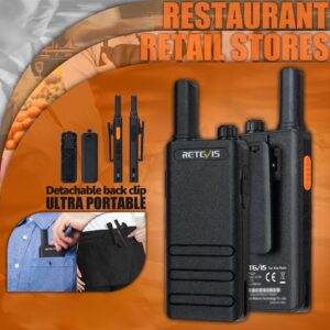 Retevis RT22P,New Version of RT22(2.0),Portable FRS Two-Way Radios,Walkie Talkies for Adults Rechargeable,1620mAh Battery,USB-C,VOX,Radio Walkie Talkie Business School Restaurant Retail(10 Pack)