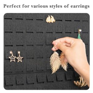 Lolalet Hanging Earring Holder Organizer with 20 Hooks Mothers Day Gift, Earring Organizer Wall Earrings Hanger Pierced Earring Storage, Felt Stud Earring Display, 608 Holes - Black, 1 Pack